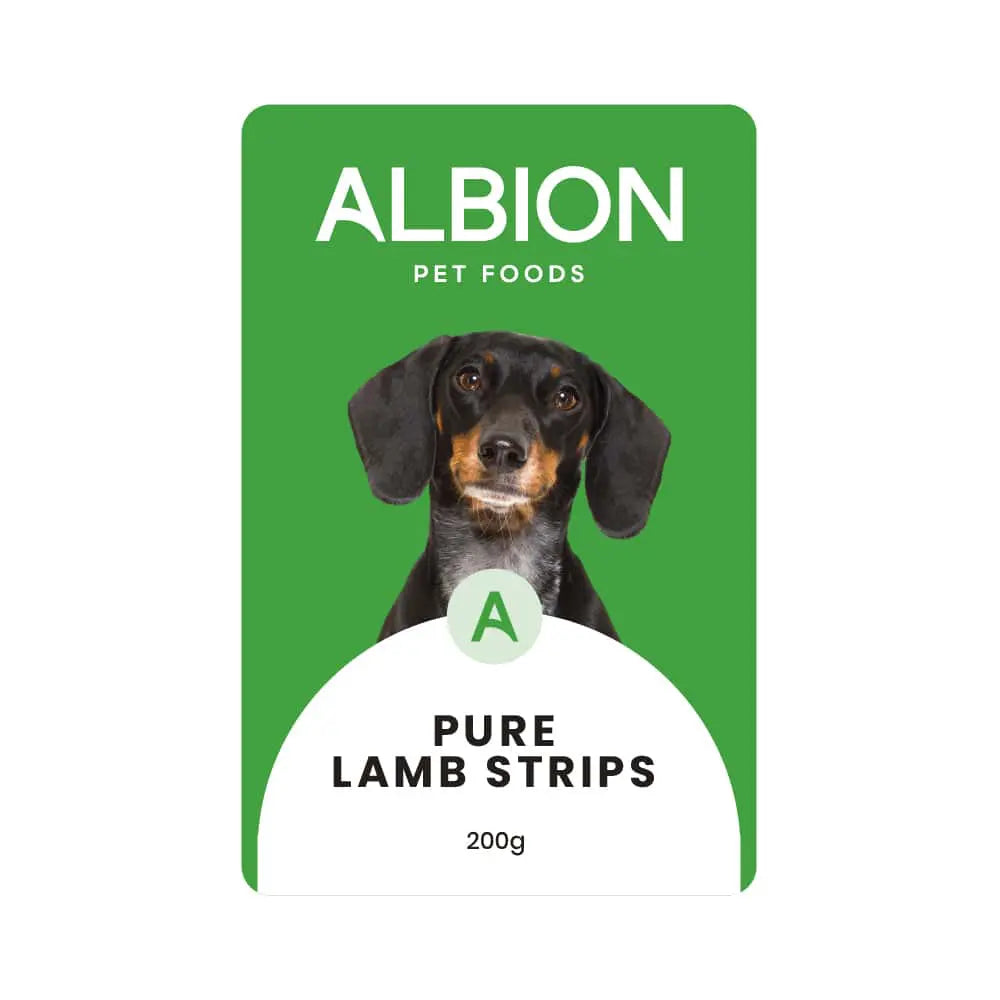 Albion Pure Lamb Meat Strips 100g – The dogs din dins