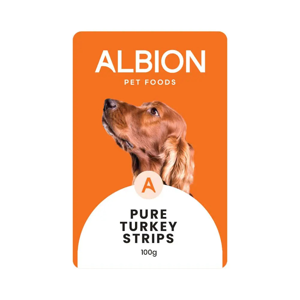 Albion Pure Turkey Meat Strips 100g – The dogs din dins