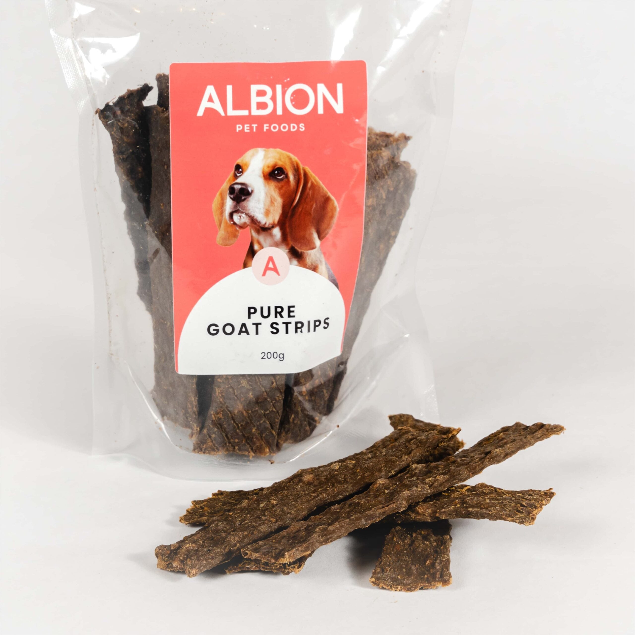 Albion Pure Goat Meat Strips 100g – The dogs din dins